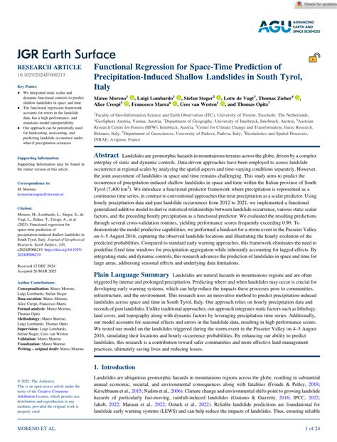 Pdf Functional Regression For Space‐time Prediction Of Precipitation‐induced Shallow