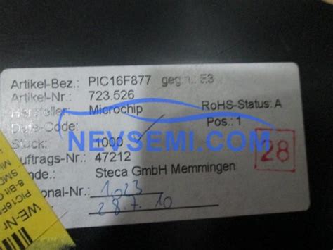 Pic F I Pt Microchip Electronic Control Unit Nevsemi Electronics