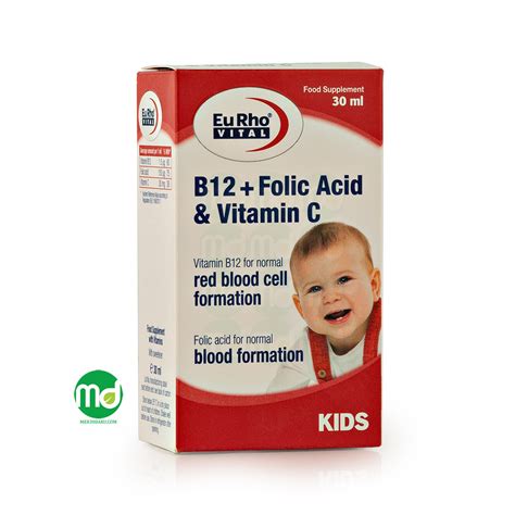 قطره ب 12 و فولیک اسید و ویتامین سی یوروویتال با طعم پرتقال مرسی دارو