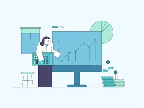 Premium Vector A Man Working On A Graph That Says Graph Graph