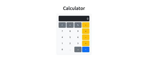 Calculator Built In Bootstrap 5