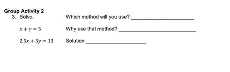 Solved Group Activity 2 3 Solve Which Method Will You Use