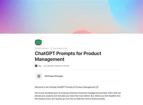 Chatgpt Prompts For Landing Pages Template By Clickup™