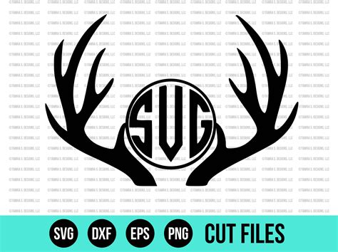 Deer Antler Svg Deer Monogram Svg Svg Files Deer Svg