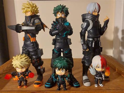Bakugo Deku And Shoto With Their Mini Mes Rbokunoheroacademia