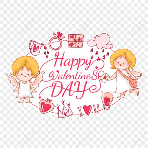 큐피드 러브 크라운 향수 발렌타인 일러스트 데이 라벨 왕관젊은여자 Png 일러스트 무료 다운로드 Lovepik