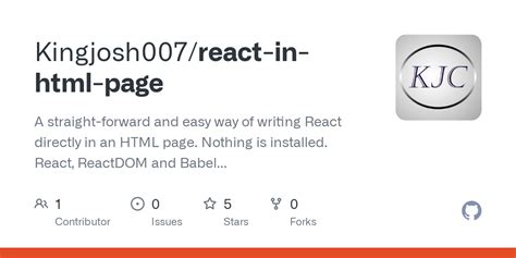 Github Kingjosh007react In Html Page A Straight Forward And Easy Way Of Writing React