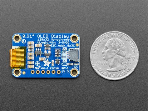 Adafruit Monochrome 0 91 128x32 I2c Oled Display