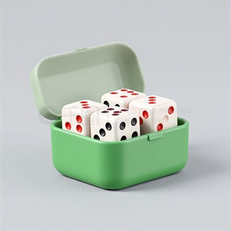 六面骰子ai数字艺术 一个绿色的盒子里面装着六面骰子 Ai立体元素免费下载png格式4096像素编号71229758 千图网