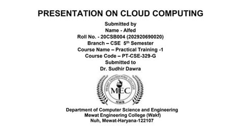 Presentation On Cloud Computingpptx