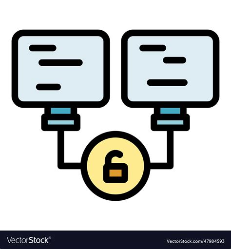 Network Password Icon Flat Royalty Free Vector Image