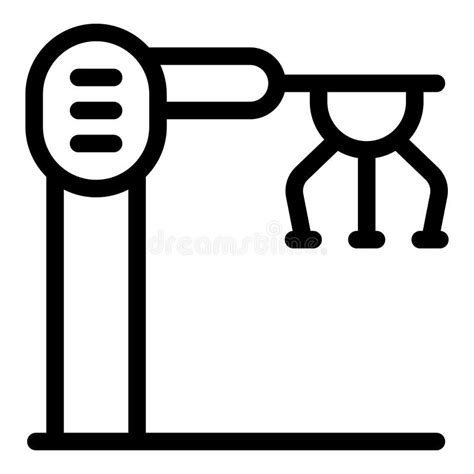 robotic arm picking up object icon simple style stock vector