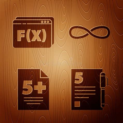 Set Test Or Exam Sheet And Pen Function Mathematical Symbol Test Or