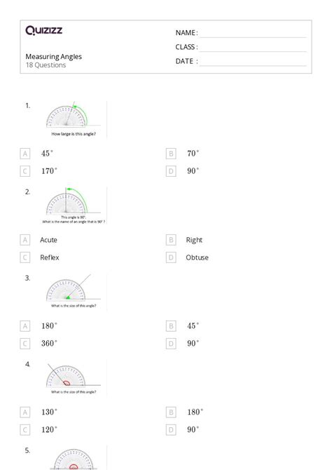 50 Measuring Angles Worksheets On Quizizz Free And Printable