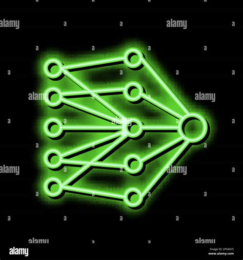 Single Layer Neural Network Neon Glow Icon Illustration Stock Vector