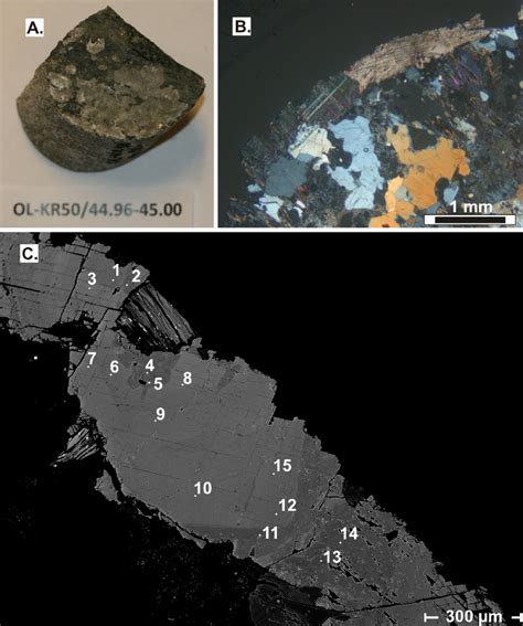 Sample 7 Showing Grayish Calcite On A Open Fracture Surface B Thin Download Scientific