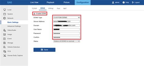ENS Recorder Setting Up A DDNS Web GUI