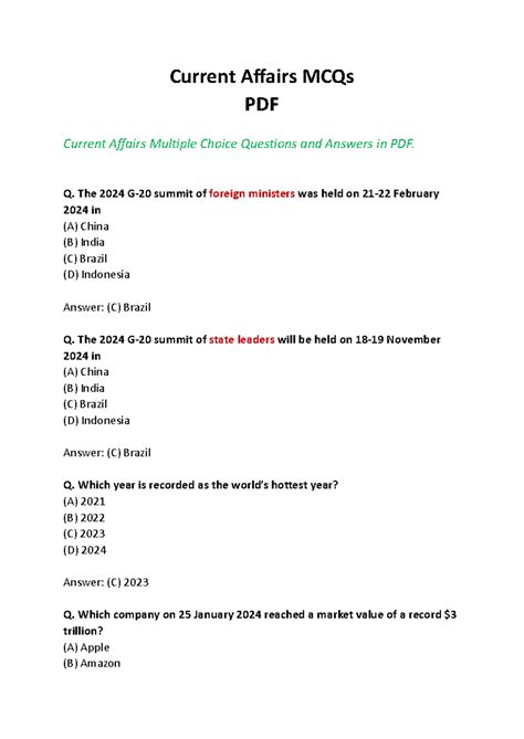 Current Affairs Mcqs Current Affairs Mcqs Pdf Current Affairs Multiple Choice Questions And