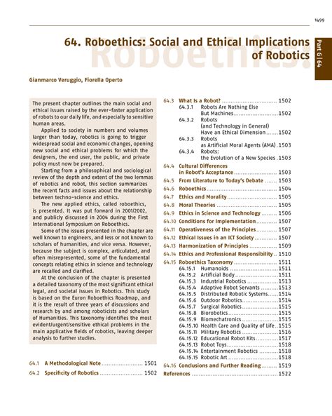 Pdf Roboethics Social And Ethical Implications Of Robotics
