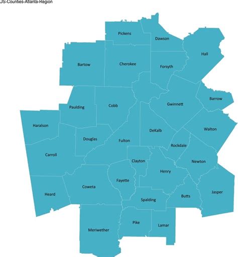 Map Of Atlanta Ga By County