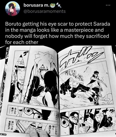 Boruto Getting His Eye Scar To Protect Sarada In The Manga Looks Like A Masterpiece And Nobody