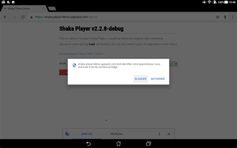 Shaka Player Demo Error On A Asus Zenpad And A Asus Zenphone 1063
