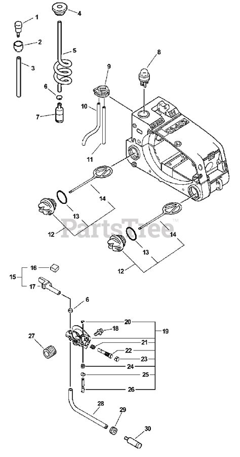 Echo CS 346 Echo Chainsaw SN 02001001 02999999 Fuel System Auto Oiler System Parts
