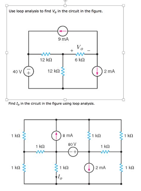 Solved Use Loop Analysis To Find Vo In The Circuit In The