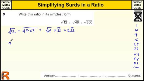 Corbett Maths Surds Practice Questions Answers Sara Battles Math Worksheets