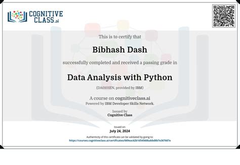 bibhash dash on linkedin ibm da0101en certificate cognitive class
