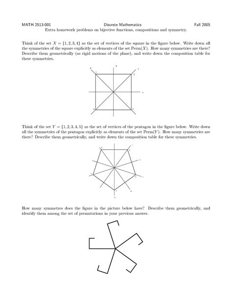 Math 2513 2005 Homework Math Discrete Mathematics Extra Homework Problems On Bijective
