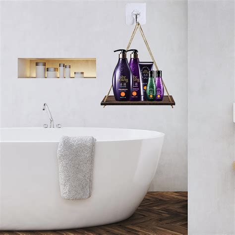 Badu Bg Премиум дървена люлка висящи въжета монтирани на стена плаващи рафтове Саксия за