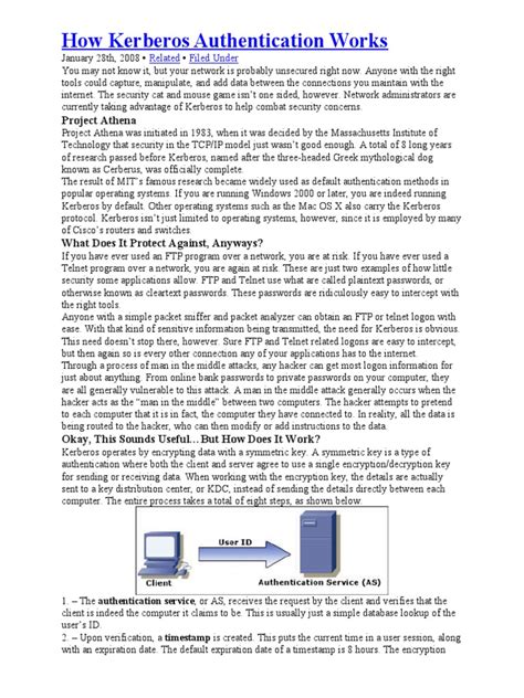 how kerberos authentication works pdf file transfer protocol