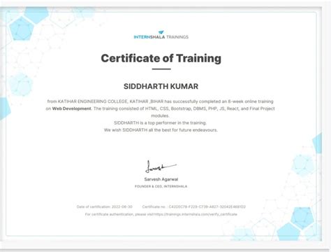Siddharth Kumar On Linkedin Internshalatrainings Internshala