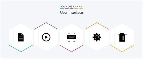 User Interface 25 Glyph Icon Pack Including Delete Interface