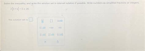 Solved Solve The Inequality And Write The Solution Set In Chegg Com
