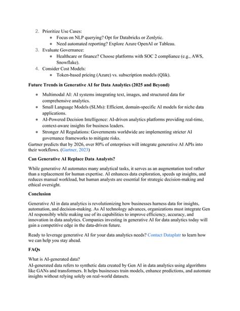 Mastering Generative Ai For Advanced Data Analytics Next Gen Ai Strategies Tools And Use Cases Pdf