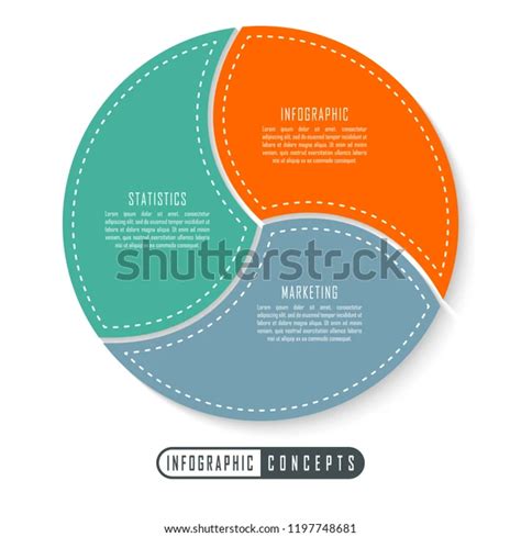 Vector Infographics Circle Template Chart Diagram Stock Vector Royalty Free 1197748681