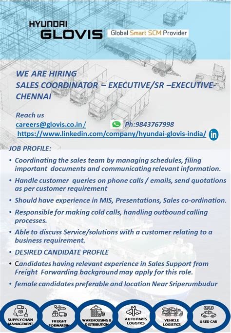 Marikannan S On Linkedin We Are Hiring Sale Coordinator Female Chennai