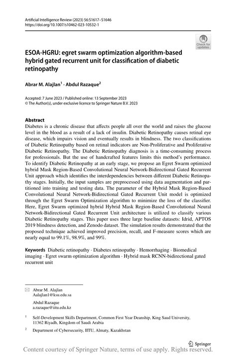 Esoa Hgru Egret Swarm Optimization Algorithm Based Hybrid Gated
