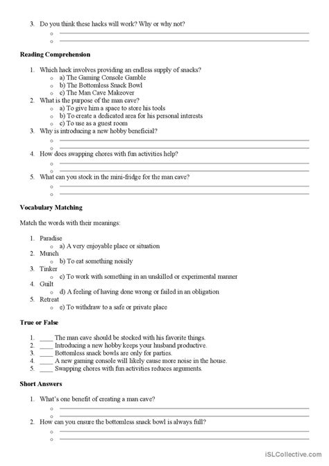 Husband Hacks A Cheat Code For Wiv… English Esl Worksheets Pdf And Doc