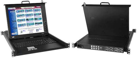 1RU KVM Drawer USB Switch Rackmount Keyboard LCD Built In