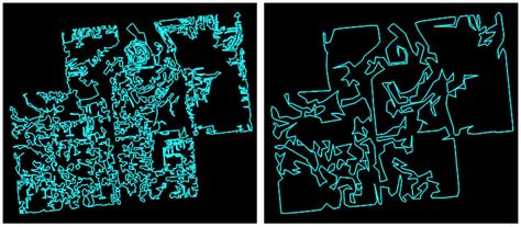 Polyline Simplification Left 6000 Edges Right 1000 Edges