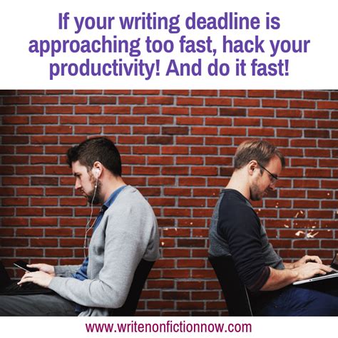 Productivity Hacks To Help You Complete A First Draft In Days Write Nonfiction NOW