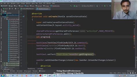 ANDROID PRACTICAL SHARED PREFERENCE AND SEEKBAR TO CHANGE SIZE PRESERVE CLIENT