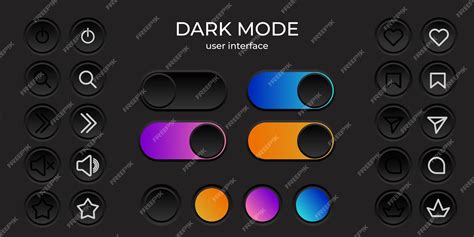 Premium Vector Dark Mode Ui Simple Elegant Minimalist Set Of Buttons