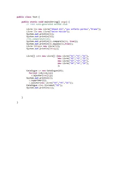 Catalogue Test Java Pdf