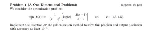 Solved Approx Pts Problem A One Dimensional Chegg Com