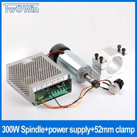 W DC Cnc Spindle Motor Kit Cnc Spindle Air Cooled Mm Clamps Power Converter Spindle For