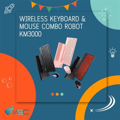 Jual Robot Km3000 Portable Mini Wireless Keyboard And Mouse Combo Merah Kab Sidoarjo